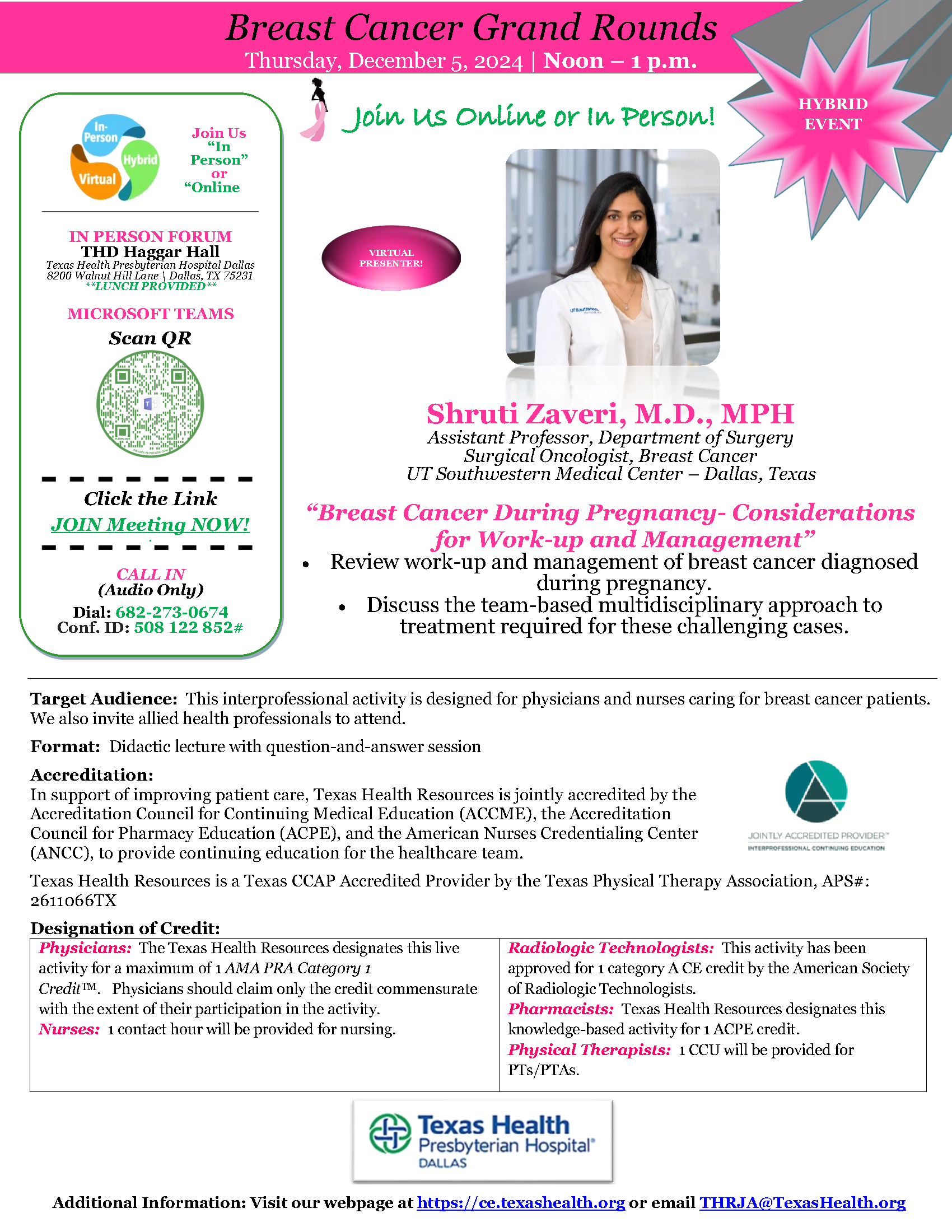 THD Breast Cancer Grand Rounds - Breast Cancer During Pregnancy - Considerations for Work-Up and ...